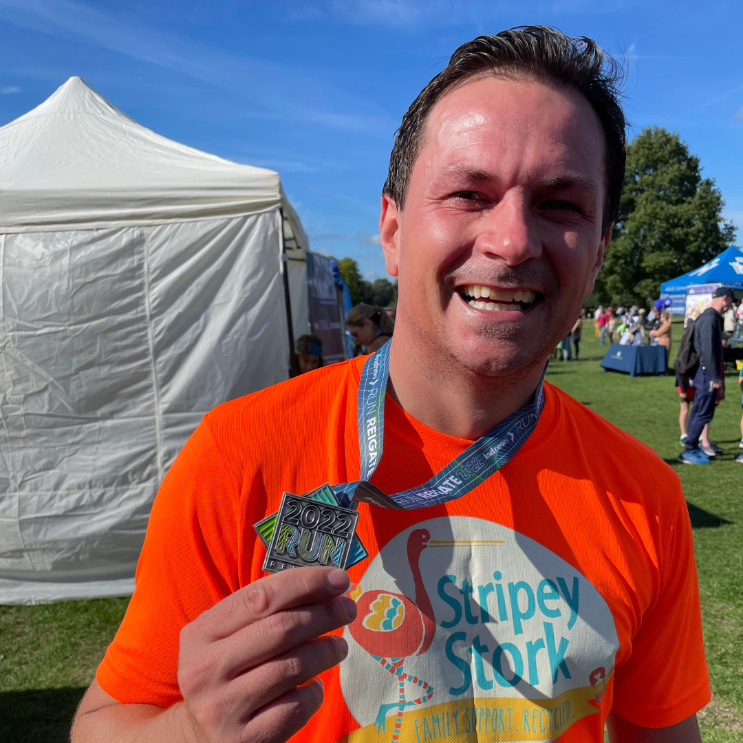 Jon White Run Reigate 2022 - Stripey Stork