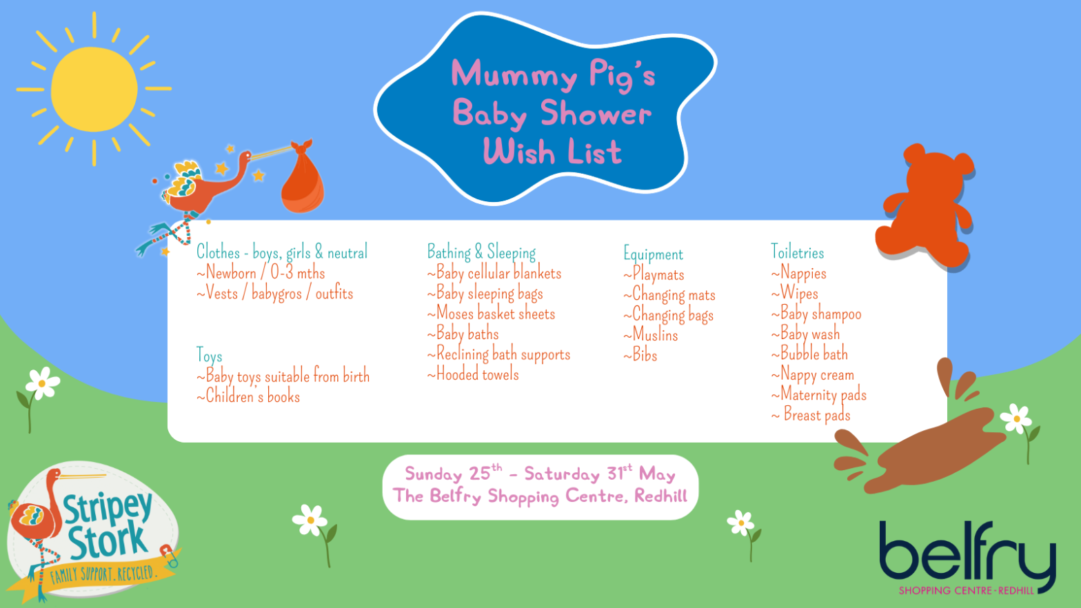 Mummy Pig's Baby Shower - Stripey Stork